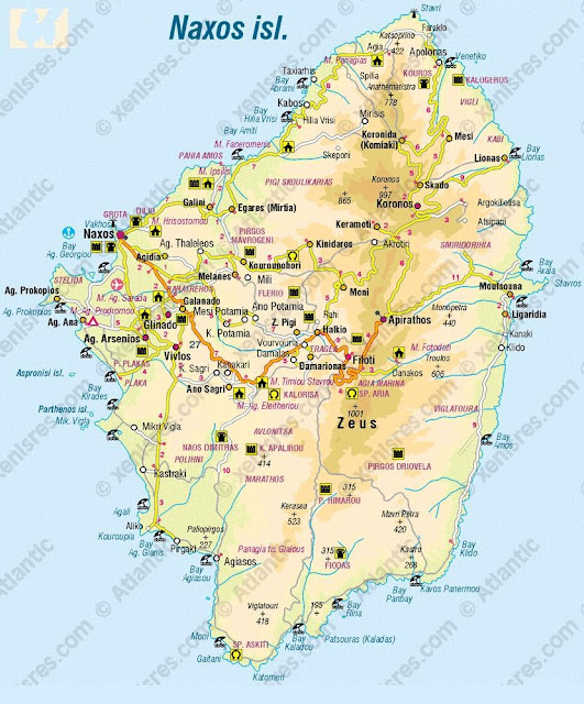 Romania Live: Harta turistica Insula Naxos - Grecia