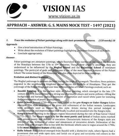 VISION IAS Mains 2021 Test 11 With Solution PDF - VISION