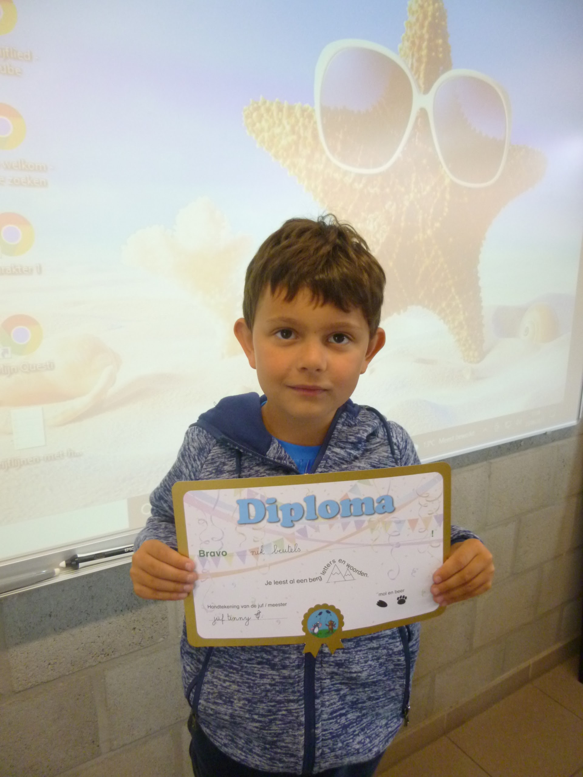 't Steltje eerste leerjaar A: EEN LEESDIPLOMA VAN MOL EN BEER ... DAT ...