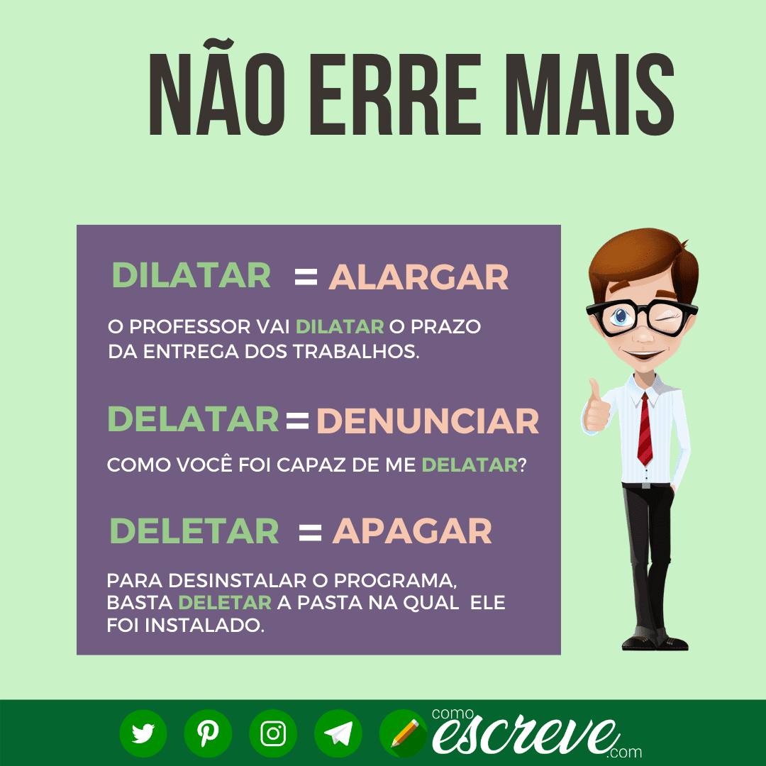 Delatar e dilatar, qual a diferença? | Como Escreve?