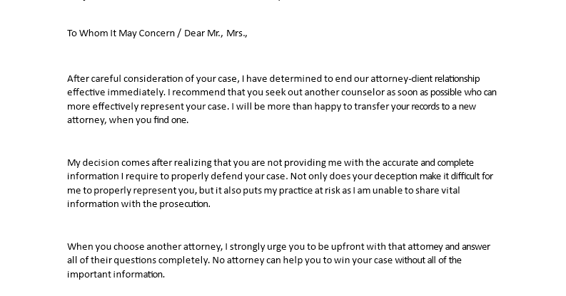 Attorney Termination Letter Template Resume Letter attorney-termination-letter-template-resume-letter