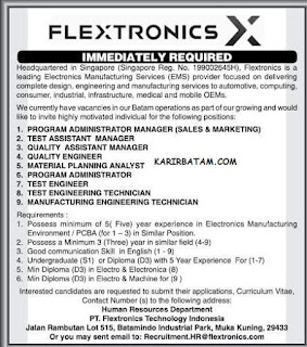 Lowongan Kerja PT. Flextronics Technology Indonesia - Lowongan Kerja ...