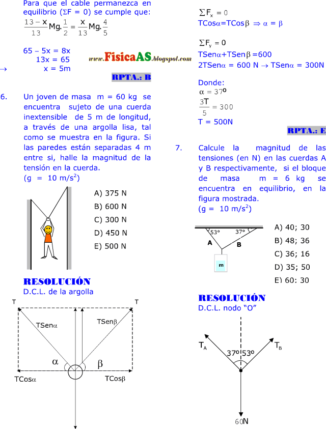 ESTÁTICA EJERCICIOS DESARROLLADOS IMPRIMIR GRATIS ~ FISICA PROBLEMAS ...