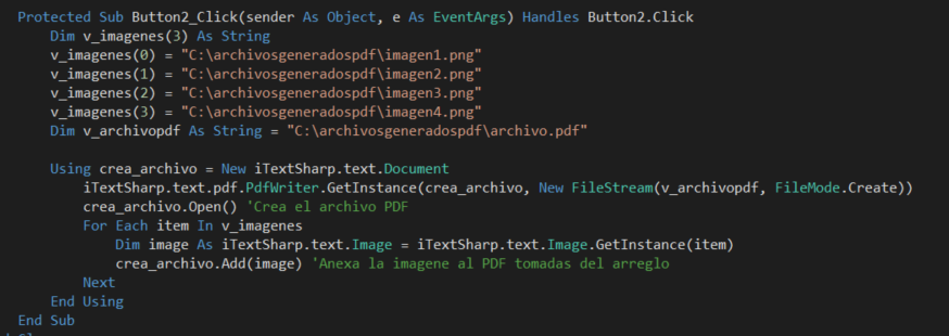 Crear un archivo .PDF con imagenes utilizando iTextSharp