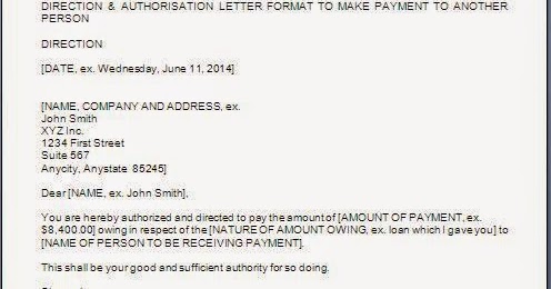 Payment Direction Letter
