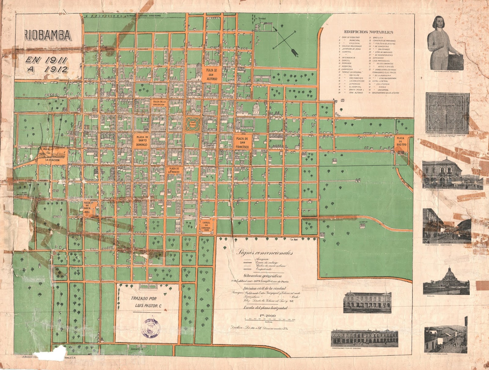 SIG Aplicado a la Movilidad Urbana: Plano de la Ciudad de Riobamba 1911 ...
