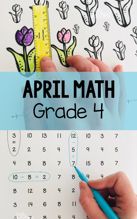 Kelly McCown: April NO PREP Math Packet - 4th Grade