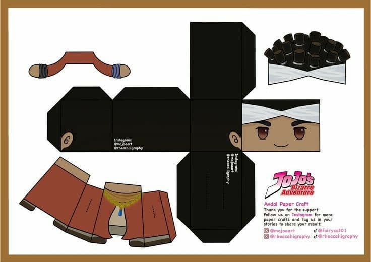 Papercraft Chibi Mohammed Avdol - JoJo's Bizarre Adventure