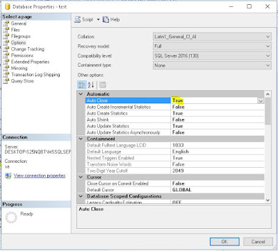Is Auto Close Enabled in your SQL Server database?