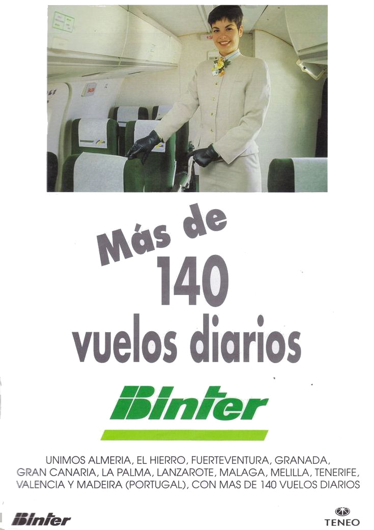 Airline memorabilia: Publicidad de Binter