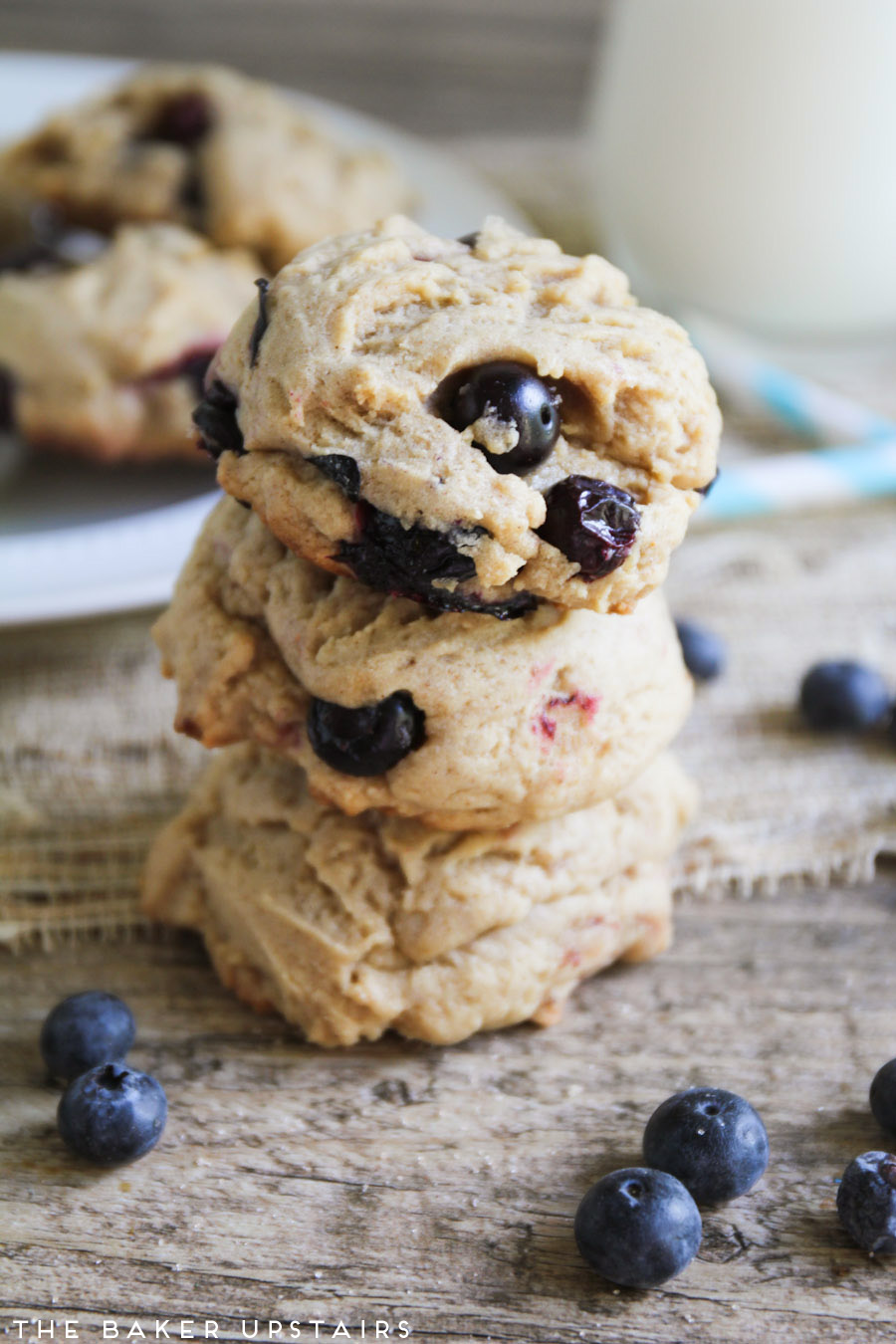 Blueberry Brown Sugar Cookies - The Baker Upstairs