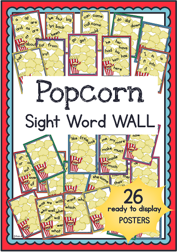 Editable Popcorn Words Wall for Sight Words | From the Pond