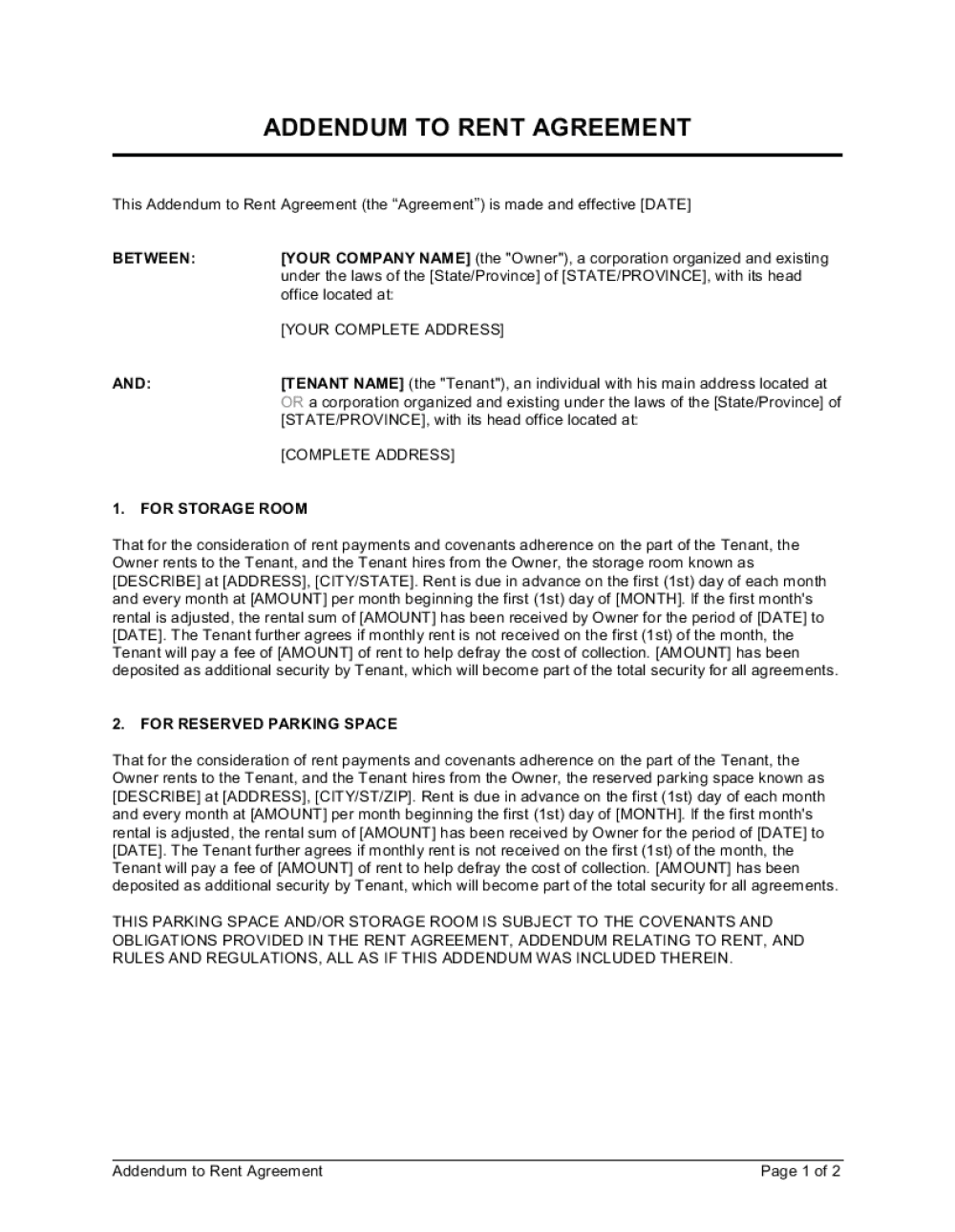 Addendum To Offer Letter Template ~ Resume Letter