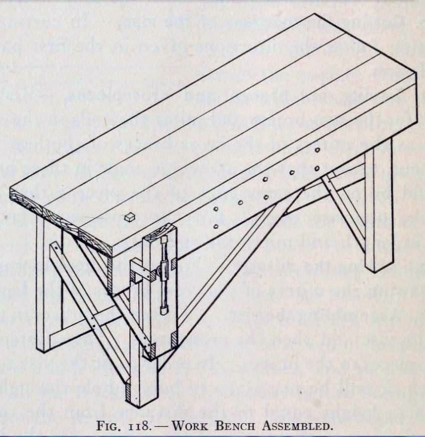 The Wood Knack: Another Farm Workbench with angle brace leg vise
