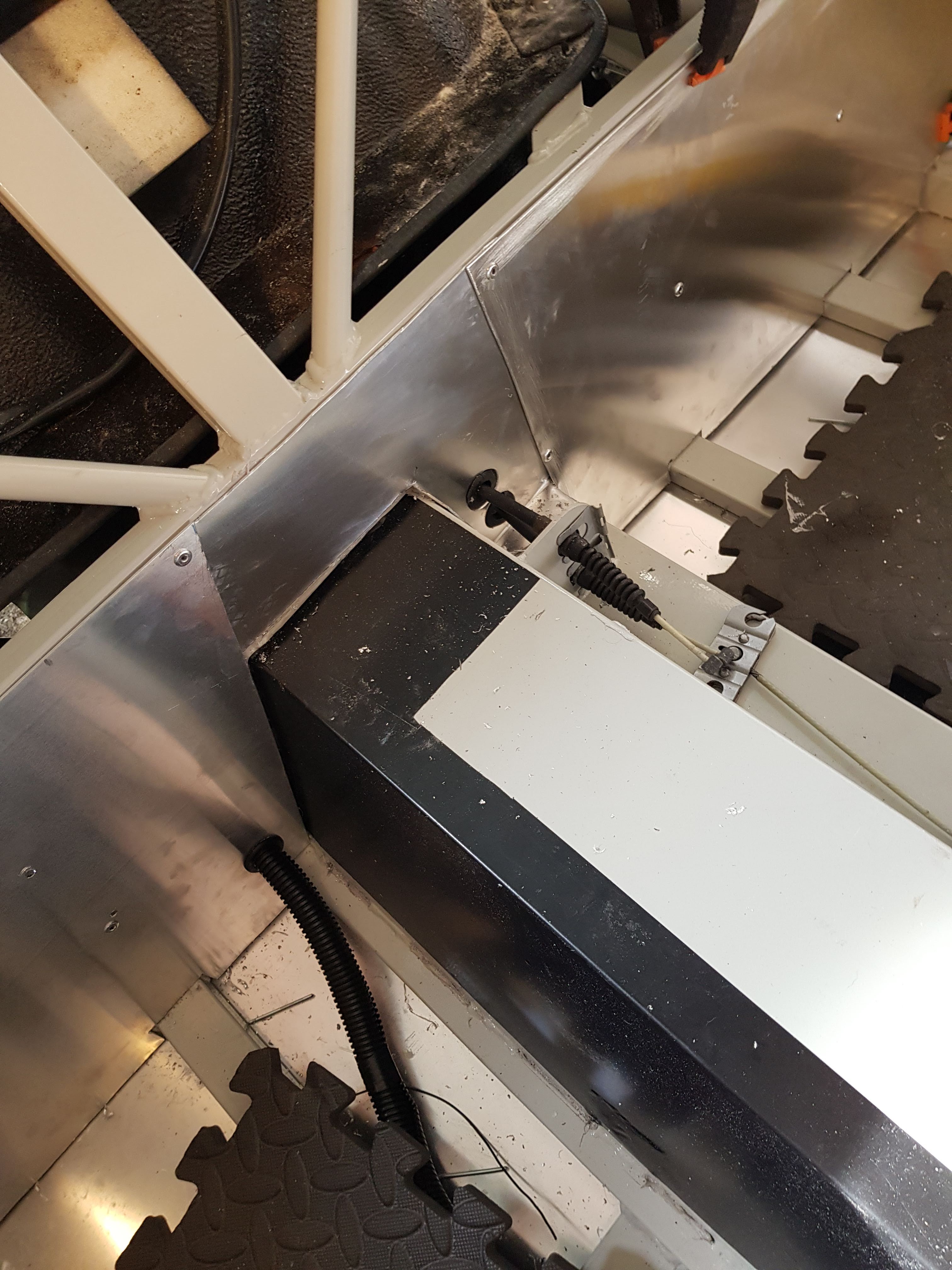 Lower rear bulkhead panels and handbrake fittings