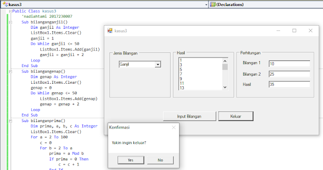 Contoh Kasus Menggunakan Procedure dan Function pada VB.Net