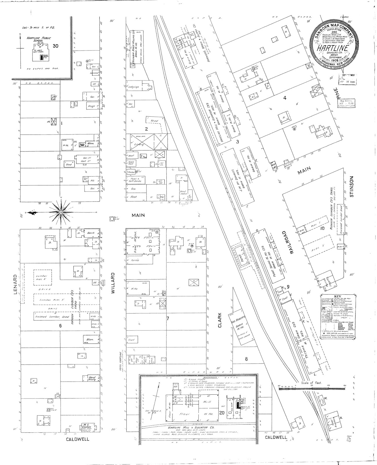 Big Bend Railroad History: 1909 Hartline Map