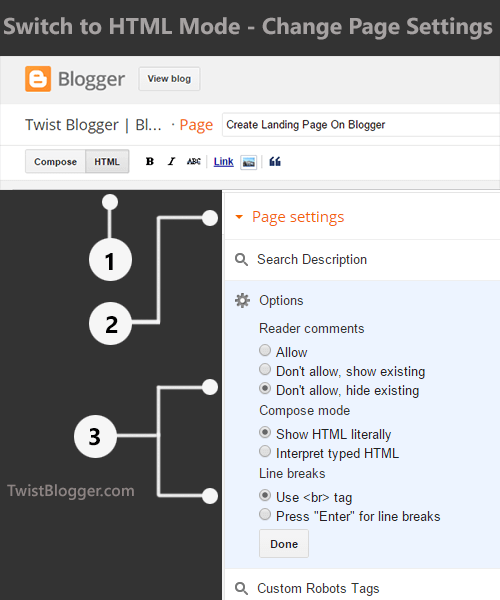 How To Create A Landing Page/Squeeze Page On Blogger - TwistBlogg