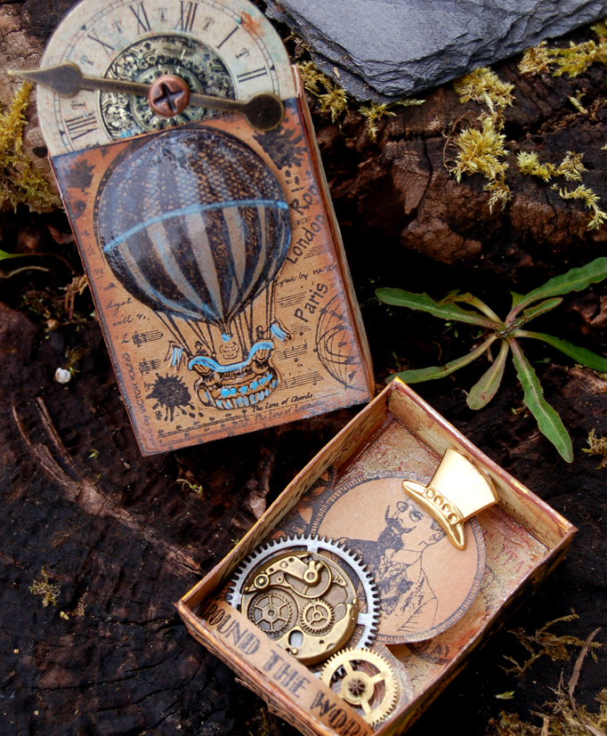 Zuzu's Petals 'n' Stuff: Altered Matchbox: Around the world in 80 days ...