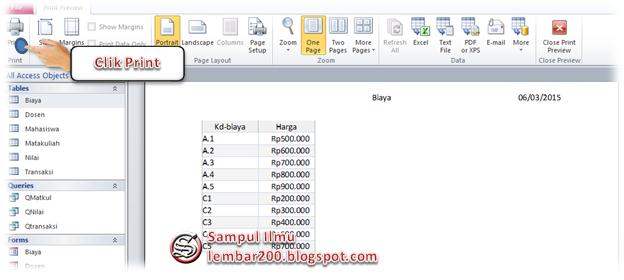 Cara Mudah Print Tabel Di Ms Access - Sampul Ilmu