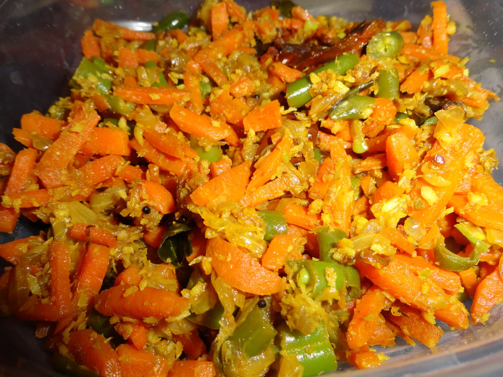 ::My Hobbies::: Green Beans- Carrot Thoran