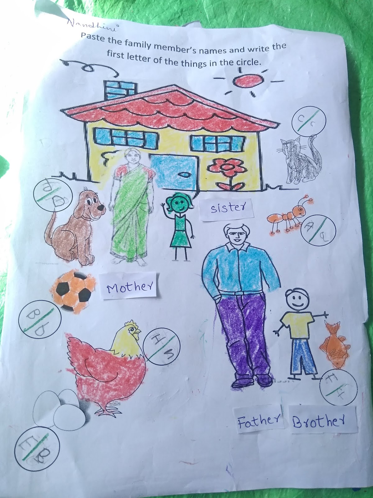 Speaking and writing task to teach MY FAMILY for young learners.