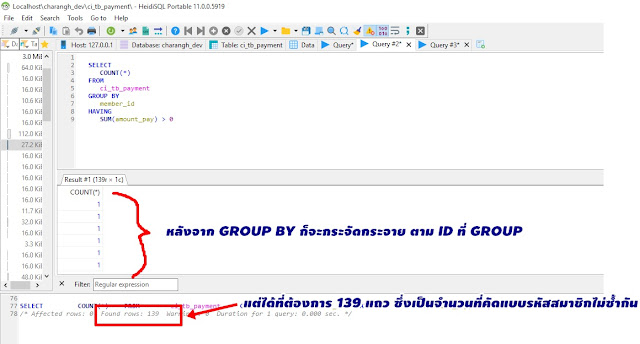 Select ซ้อน Select Group By Having Subquery Count