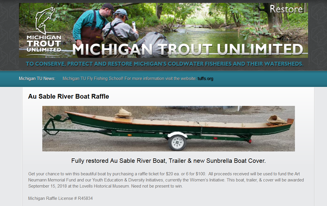The Fiberglass Manifesto: MICHIGAN TROUT UNLIMITED - Au Sable River ...