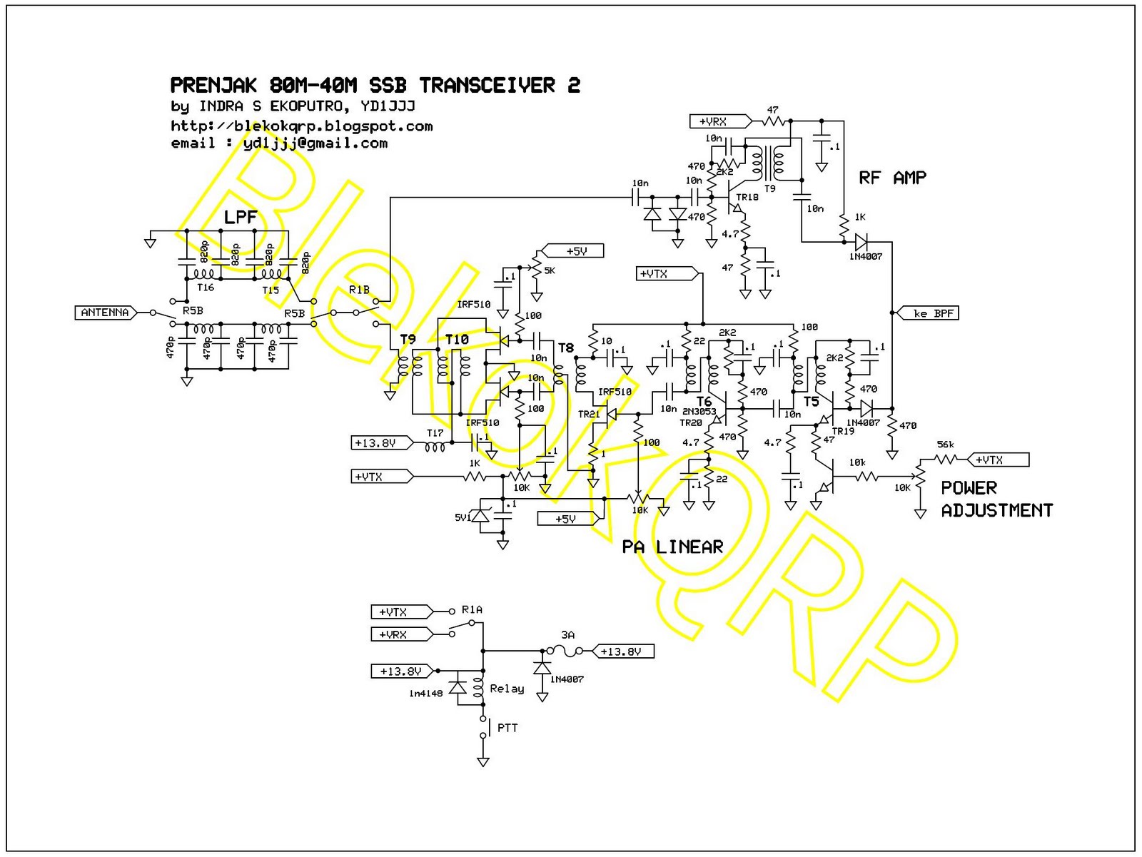 YO8RCD: Transceiver dual band (80m-40m) SSB QRP
