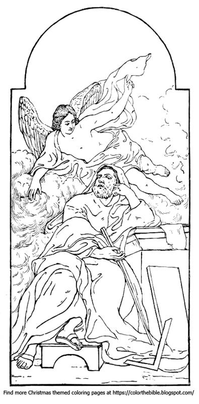 Angel Appears To Joseph Coloring Page