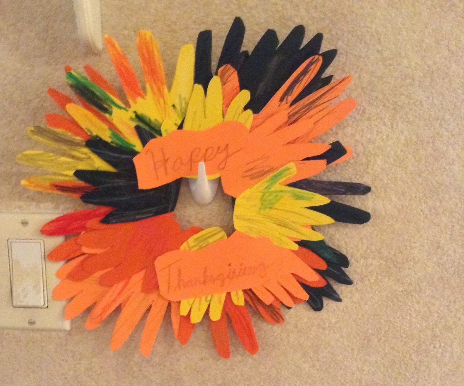 Musings and Ramblings of a Busy Mom: Thanksgiving Handprint Wreaths