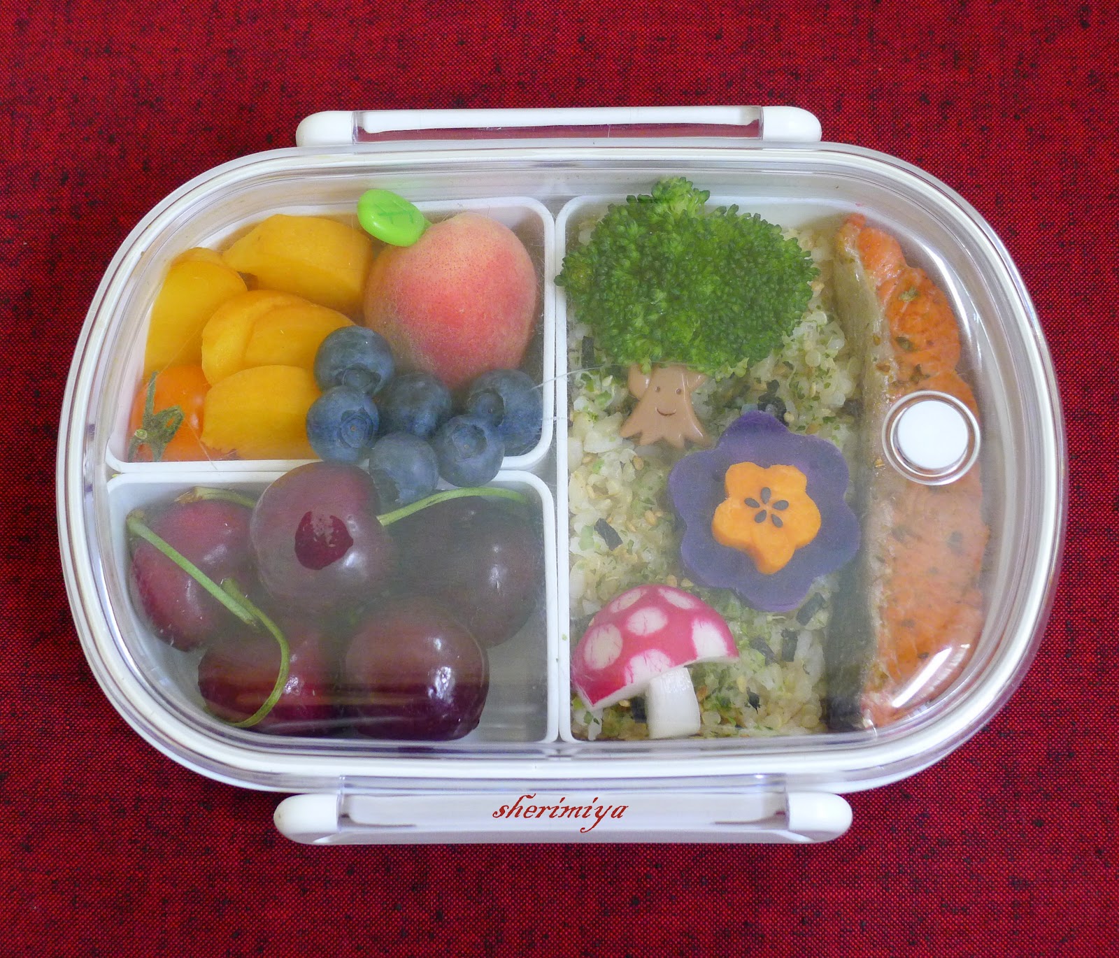 Happy Little Bento: Salmon in a Forest Bento