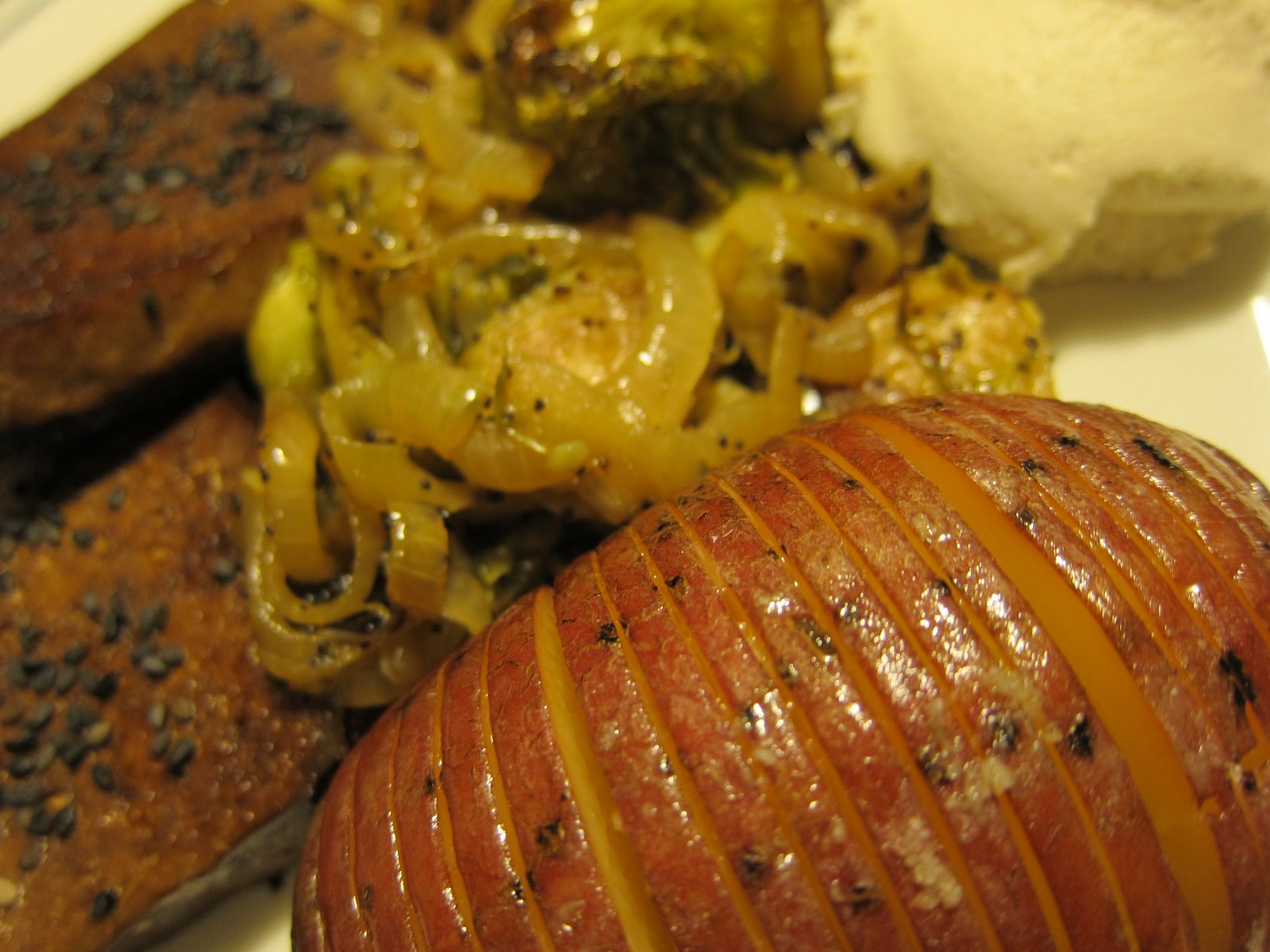 WholeFoodVegan: Seared Tofu "Steak", Roasted Red Hasselback Potato ...