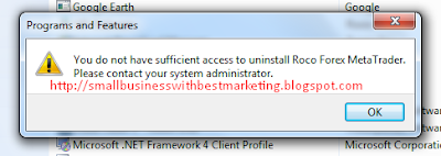 You do not have sufficient access to uninstall please contact your ...