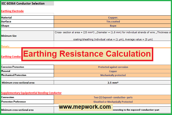 Earthing Resistance Calculation Excel Sheet Based On IEEE/BS/IEC