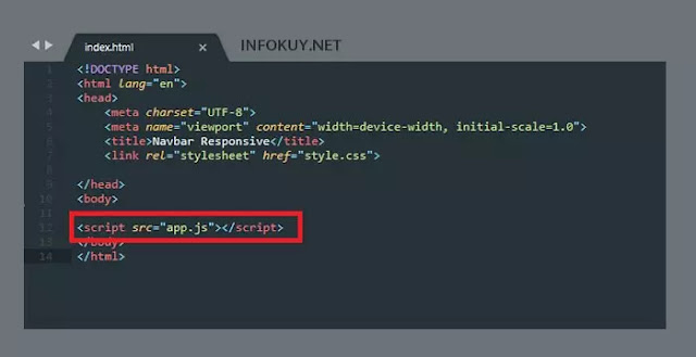 Cara Membuat Navbar Responsive Dengan HTML, CSS dan Javascript - Infokuy