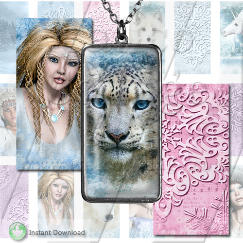 Calico Collage Junk Journal Printable Ephemera 1X2 Domino Digital Collage Sheet Winter Fantasy calico-collage-junk-journal-printable-ephemera-1x2-domino-digital-collage-sheet-winter-fantasy