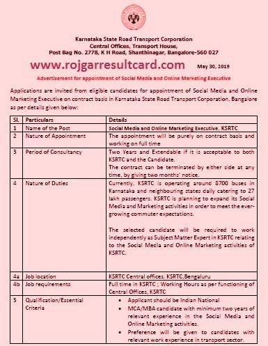 KSRTC Recruitment 2022 Application Form at ksrtc.in - Latest Rojgar ...