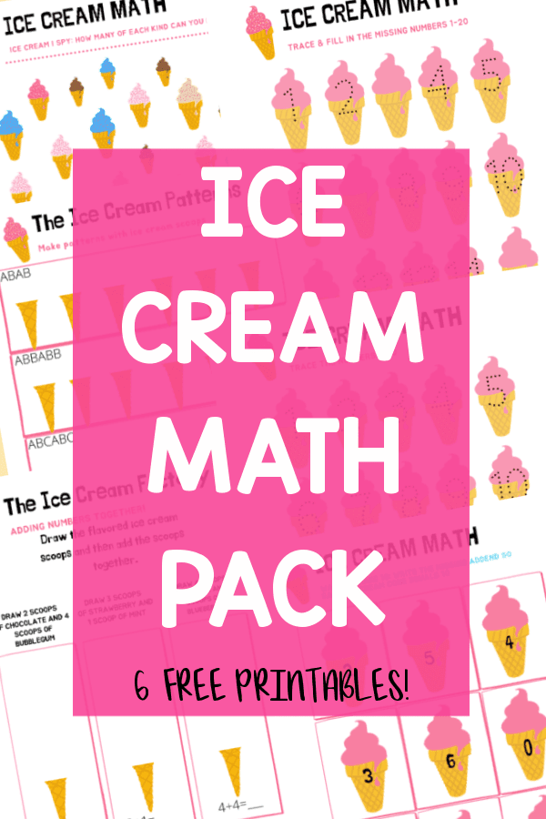 FREE Ice Cream Math Printables Pack | School Time Snippets