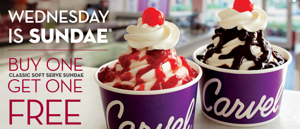 Making Ends Meet: BOGO cone/cup at Carvel on July 16