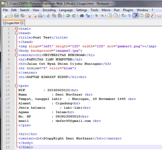 Praktikum Pemrograman Web1 Modul 1 (HTML Dasar)