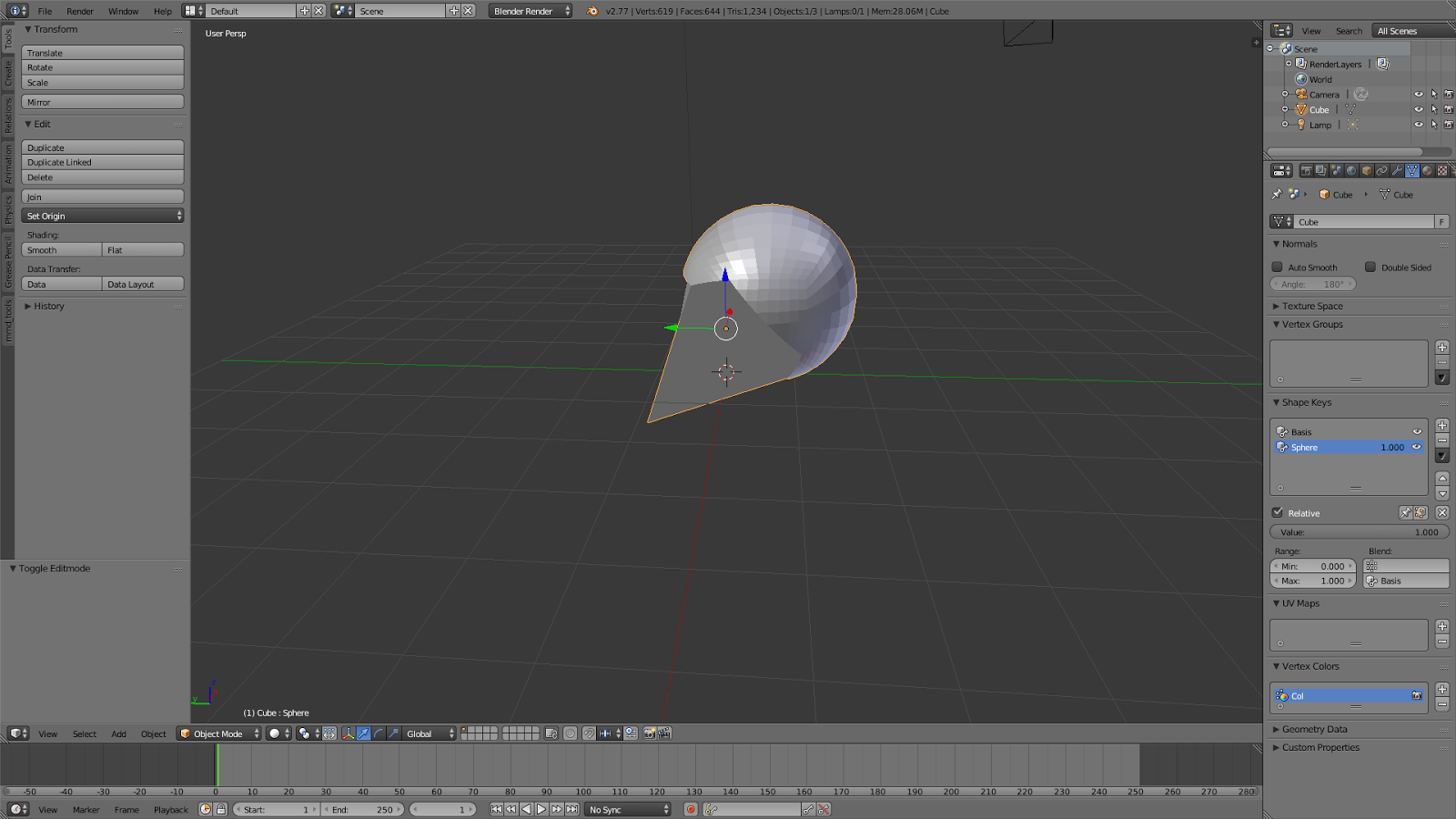 Kpaper Create Space: Blender 2.77 테스트