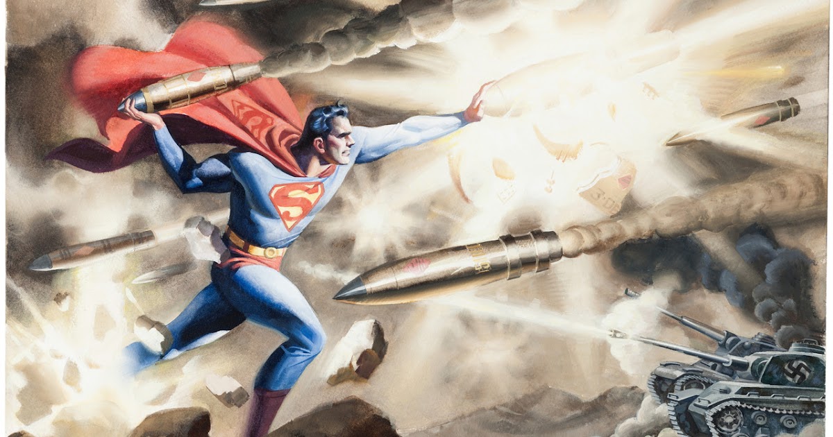 The Dork Review: Rob's Room: Superman & Batman World War II paintings ...