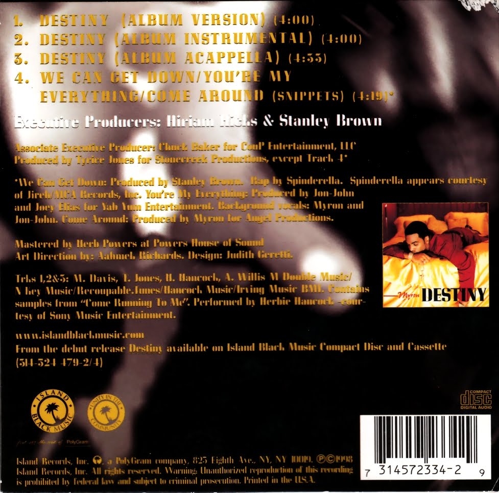 highest level of music: Myron - Destiny-(CDS)-1998