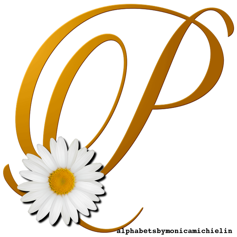 M. Michielin Alphabets: YELLOW ALPHABET DAISY PNG
