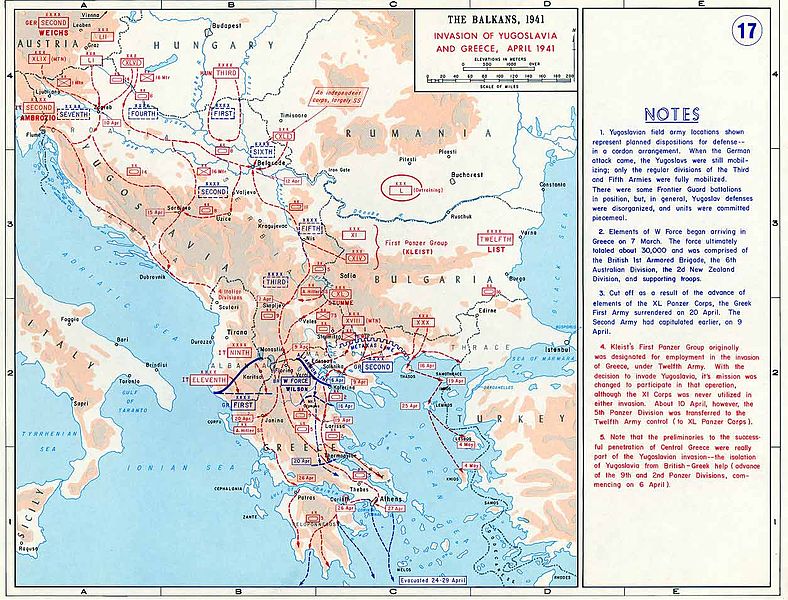 Chronology of the April War in 1941
