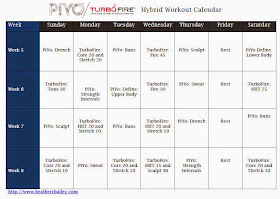Hard workin mommie: PiYo and TurboFire Hybrid Calendar