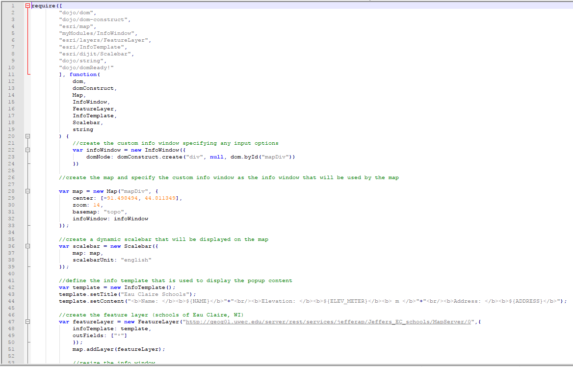 Geography 455: Web GIS: Web GIS Lab 5: ArcGIS API for JavaScript 1