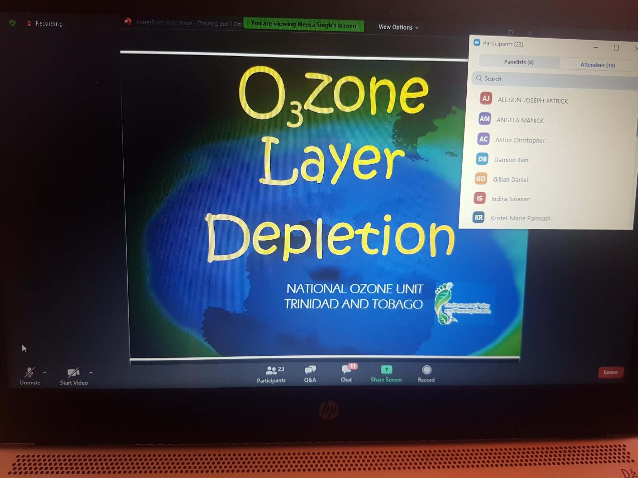 Trinidad and Tobago National Ozone Unit : Virtual Training of Officers ...