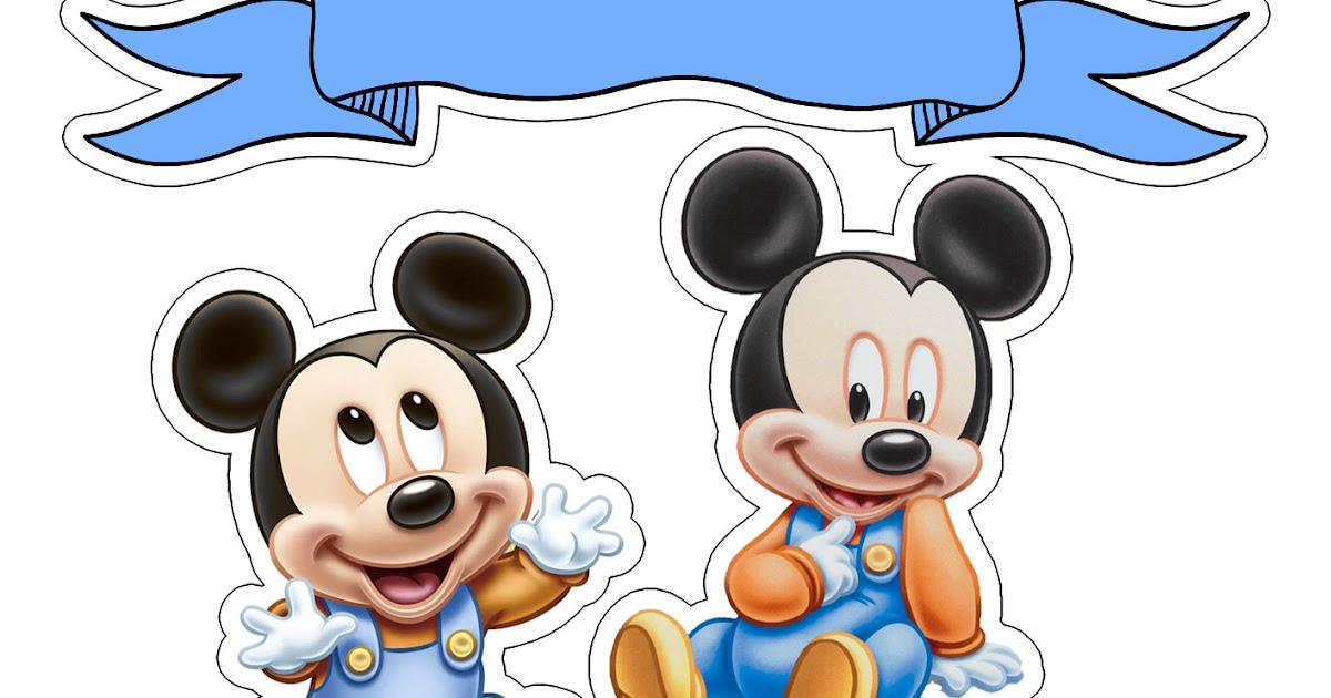 Minnie and Mickey Babies: Free Printable Cake Toppers. - Oh My Baby!